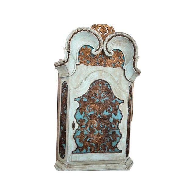 Mid 19th Aqaqq Italian Dear Is Carved and Gilt Wood Cornerback | Chairish