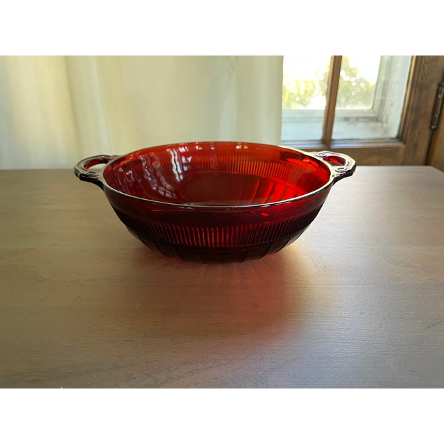 1930s Coronation Royal Ruby Red Bowl With Handles Depression Glass ...