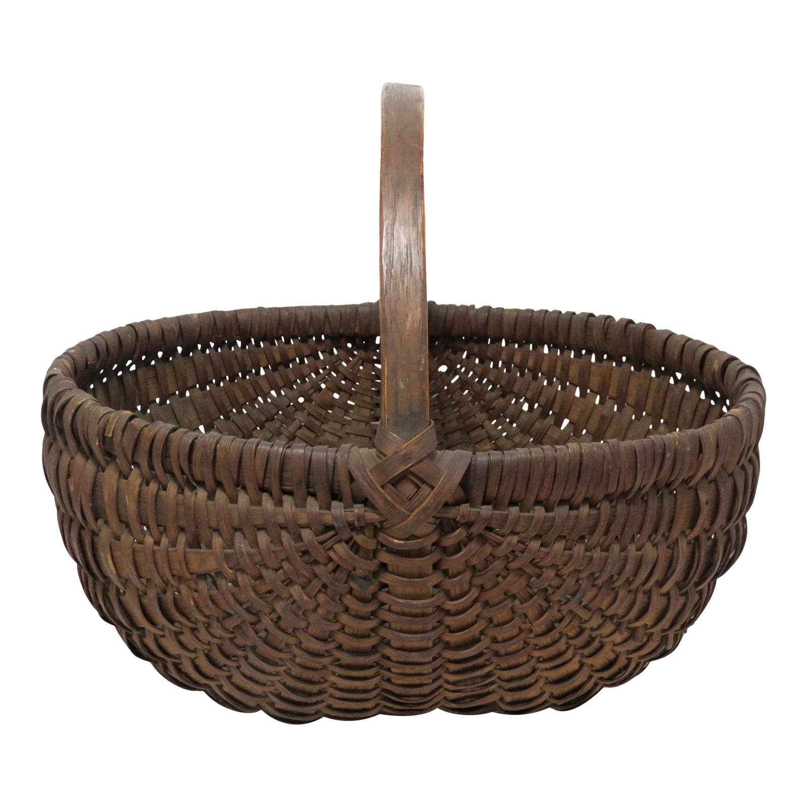 Antique Ash Splint Basket From Maine | Chairish