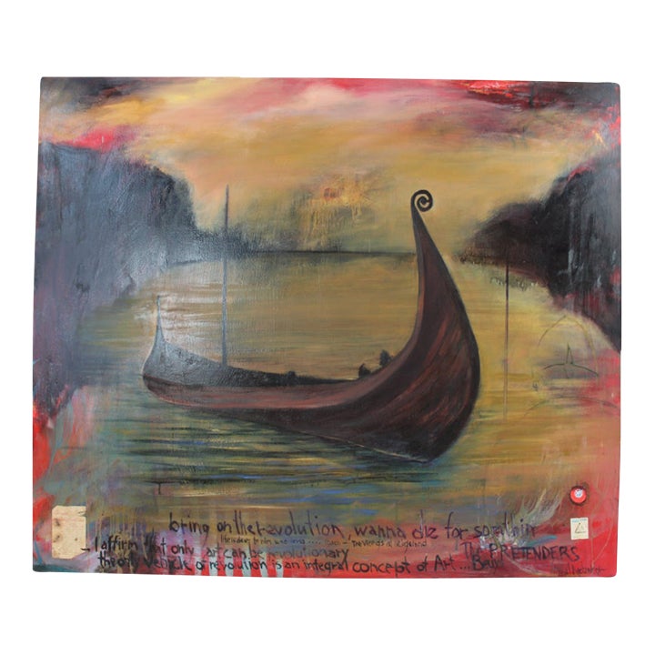 'Viking Ship' Modern Abstract Painting by Royal Gay Nebeker | Chairish