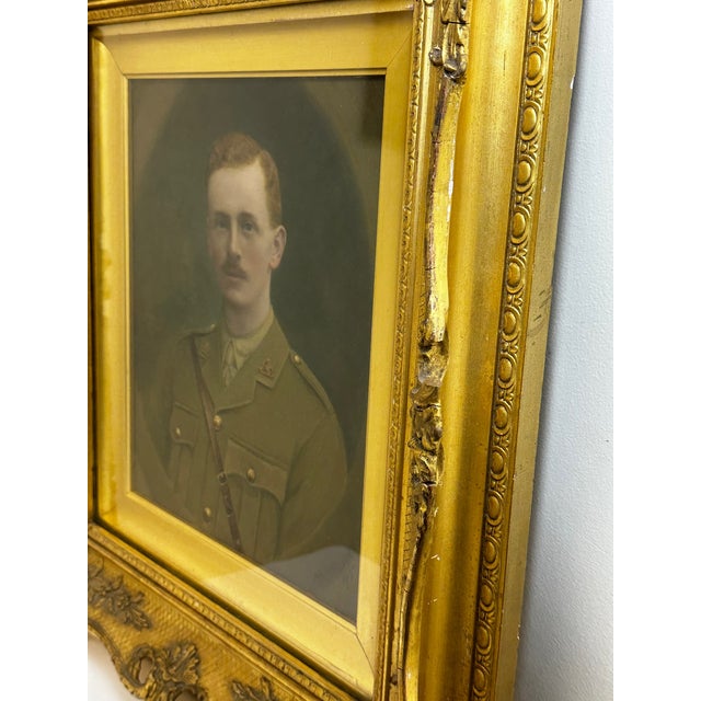 Military Ww1 Oil Painting Portrait British Army Soldier Green Dress ...
