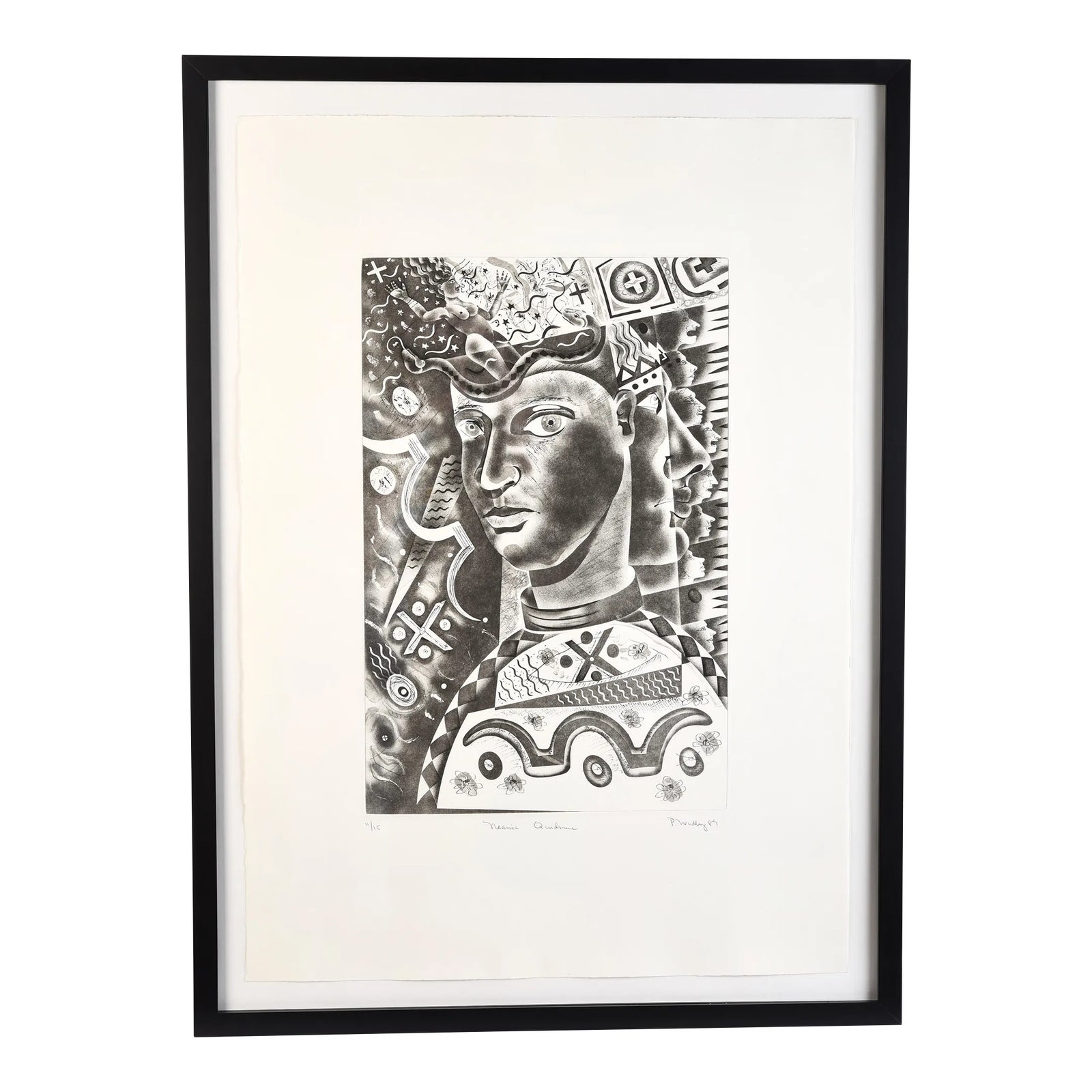 Patrick Wadley Signed Etching Abstract | Chairish