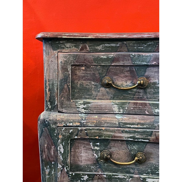 Italian Rococo Diamond Shape Handpainted Two Drawer Dresser With ...