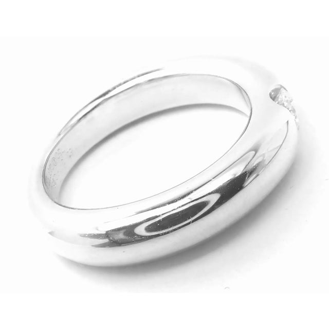 Cartier 18k White Gold Diamond Ellipse Band Ring Size 53 US 6 1/4 ...