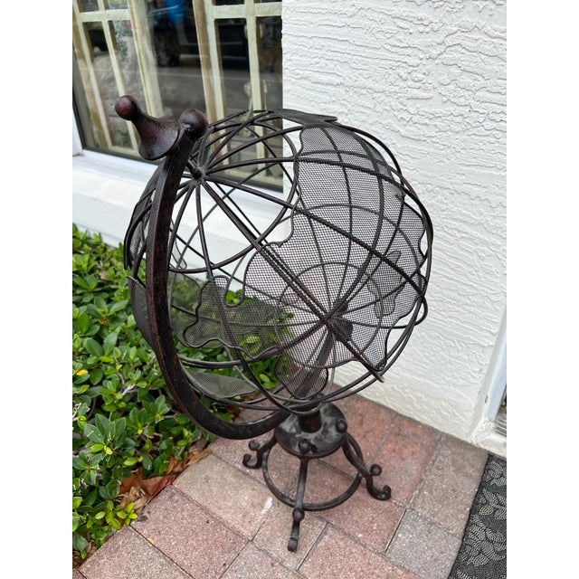 Vintage Metal Globe in Metallic Mesh Representing the Countries of the ...