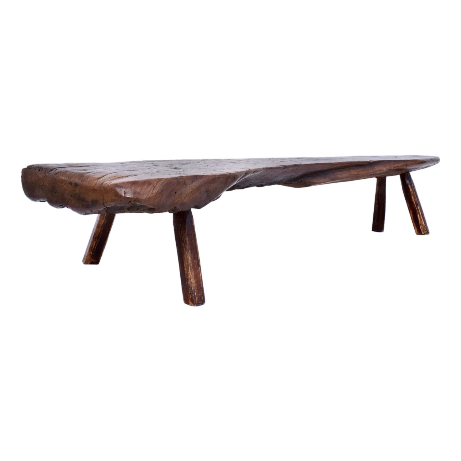 Primitive Antique Pig Bench, Long Single Slab Black Walnut, 19th ...