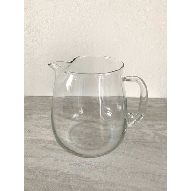 Mid 20th Century Minimalist Blown Glass Pitcher | Chairish