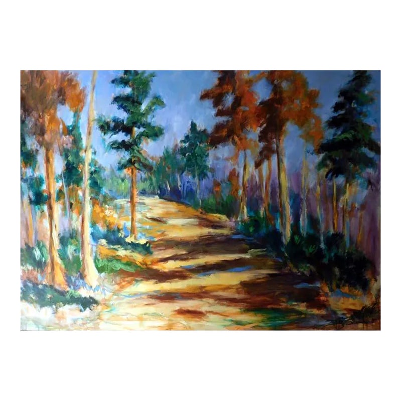 1990s Forest Landscape Oil Painting | Chairish