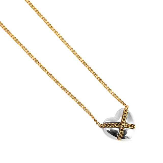 Tiffany & Co. Cross My Heart 18k Yellow Gold Silver Two-Tone Pendant ...