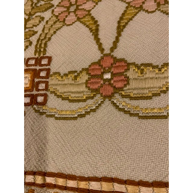 Antique Woolwork Table Runner | Chairish