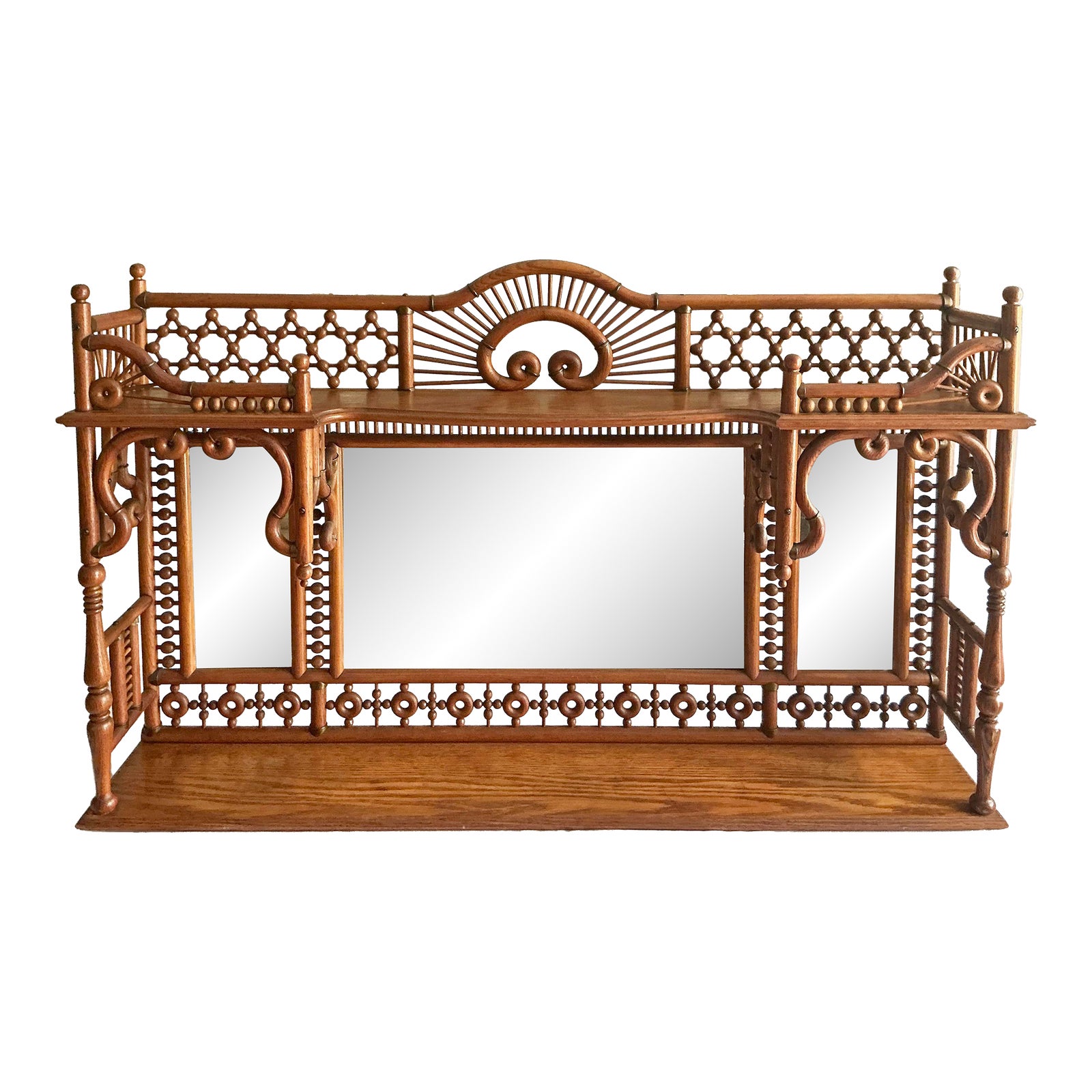 Late 19th Century Aesthetic Movement Stick & Ball Mirrored Mantel ...
