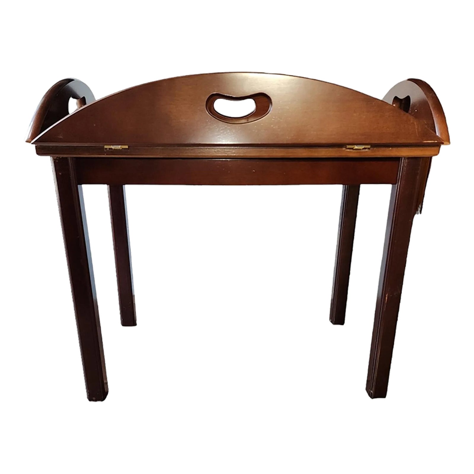 1960s Mid Century Mahogany Butlers Serving Tray Table | Chairish