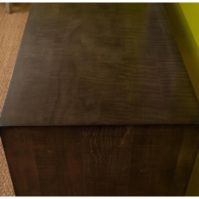 Maple Console With Metal Bottom | Chairish