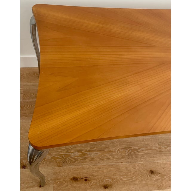 Italian Large 1990's Sunburst Design Cherry Table | Chairish