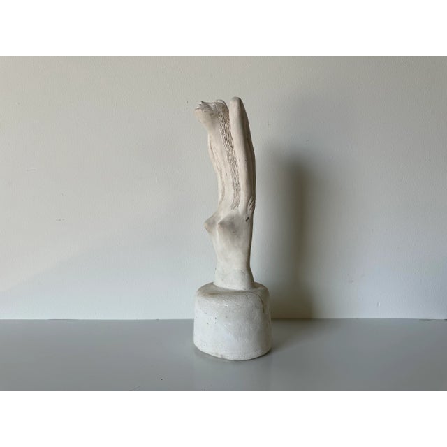 Vintage Art Female Bust Plaster - Concrete Sculpture | Chairish
