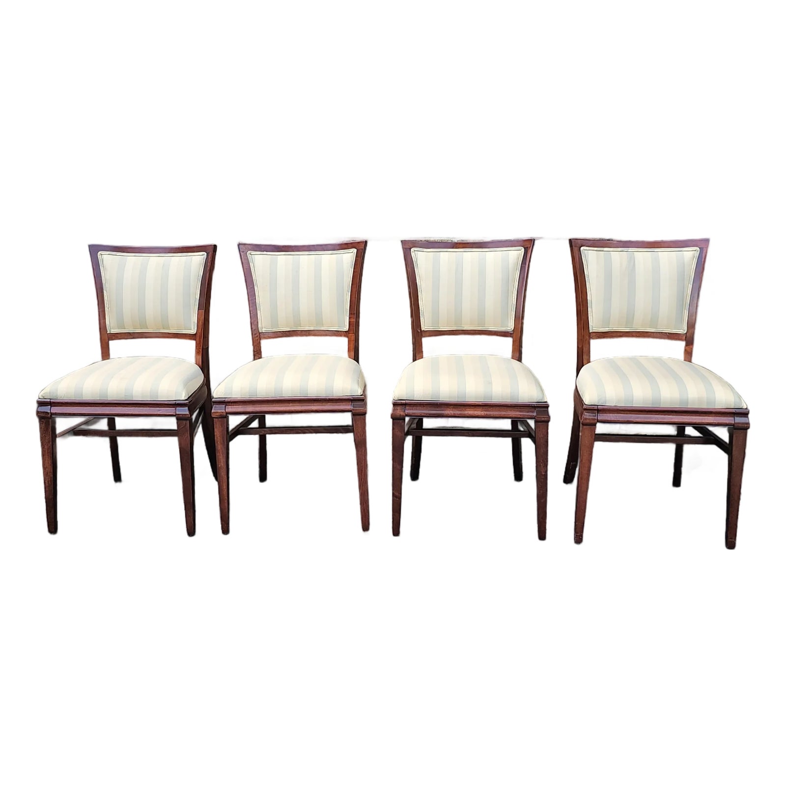Mid 20th Century Federal Style Solid Mahogany Upholstered Dining Chairs ...
