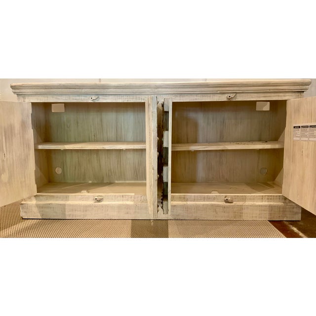 Rustic Cream Finished Four Door Sideboard | Chairish