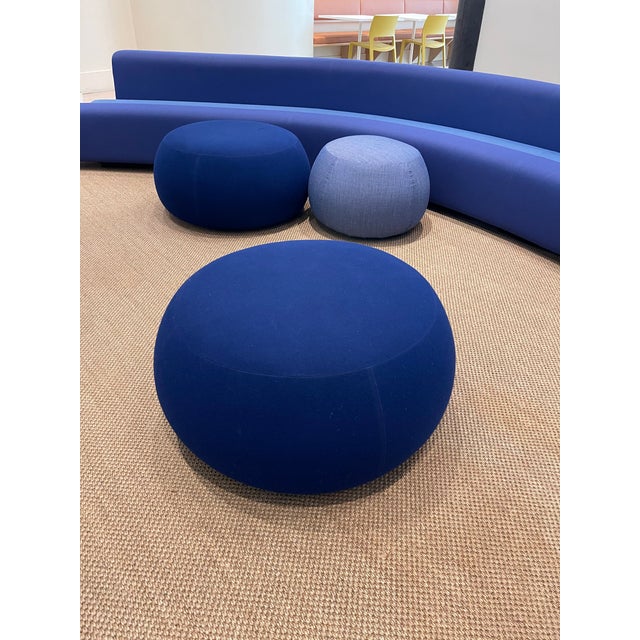 Arper Blue Ottoman Pouf | Chairish