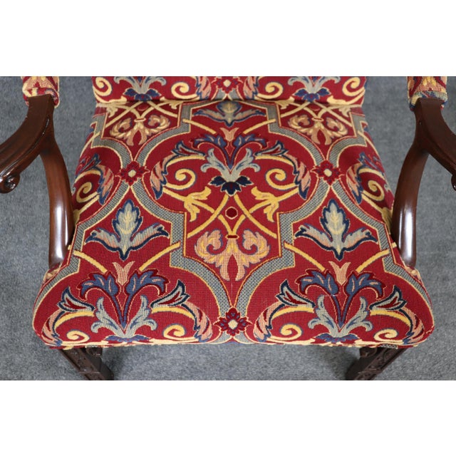 Solid Mahogany Blind Fretwork Chinese Chippendale Armchairs By ...