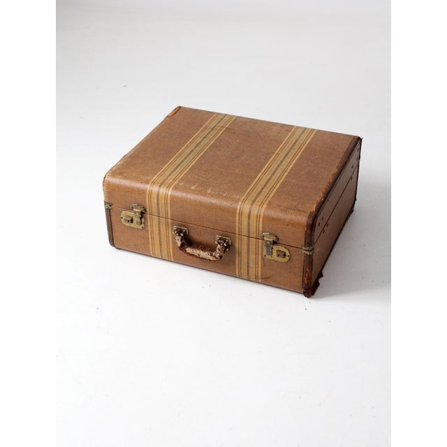 Vintage Striped Suitcase | Chairish