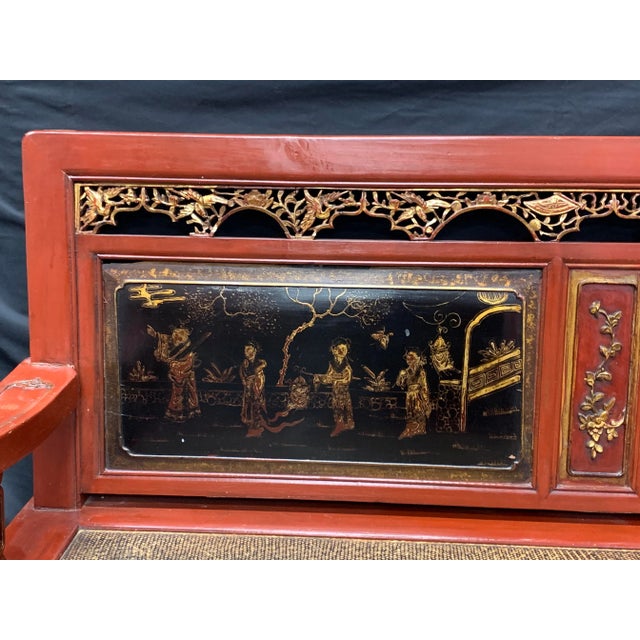 1900s Antique Chinese Chinoiserie Style Bench | Chairish