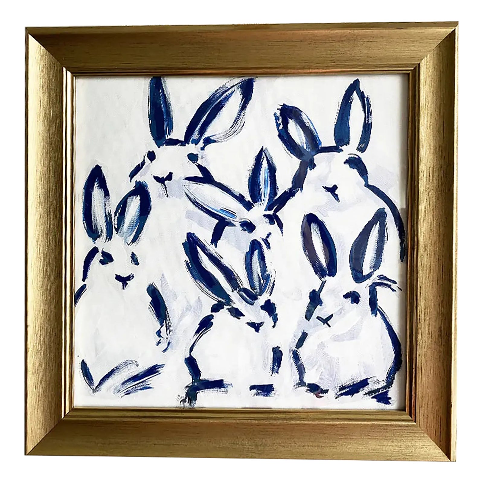 Bunny Hop Acrylic Painting Art Framed Original Painting by Tatiana ...