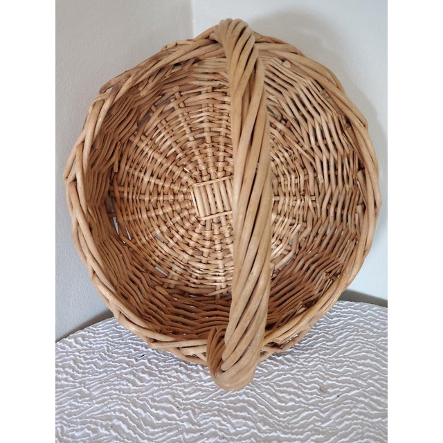 Pair of European Style Market Baskets, Large & Medium, Vintage | Chairish