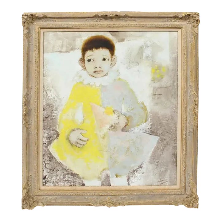 Mid-Century Modern Oil Painting on Canvas Paris School Portrait of a ...