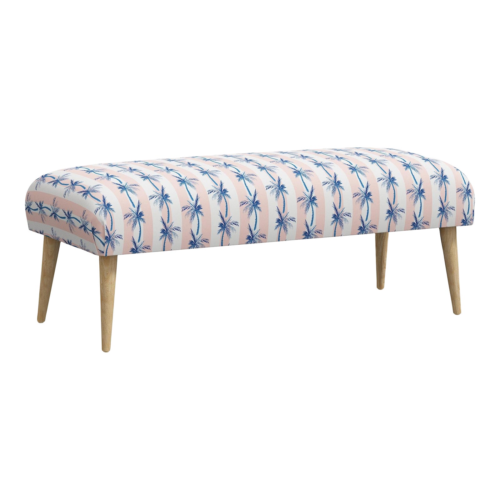 Gray Malin x Cloth & Co Warner Bench in Coral Cabana Stripe Palms ...