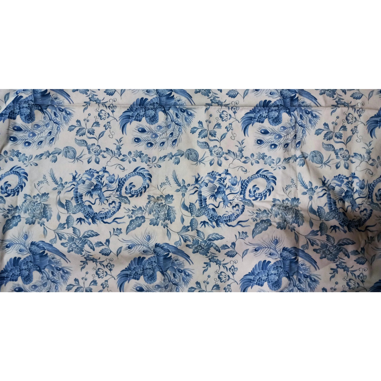 Vintage "Peking Dragon" Chinoiserie Greeff Fabric White Jade Collection ...