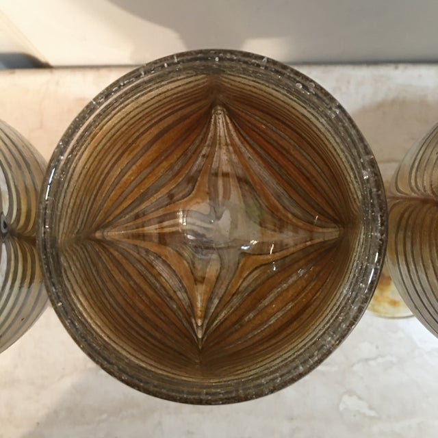 Vintage Jan Zeman Bohemian Studio Art Glass Wine Goblets- Set of 4 ...