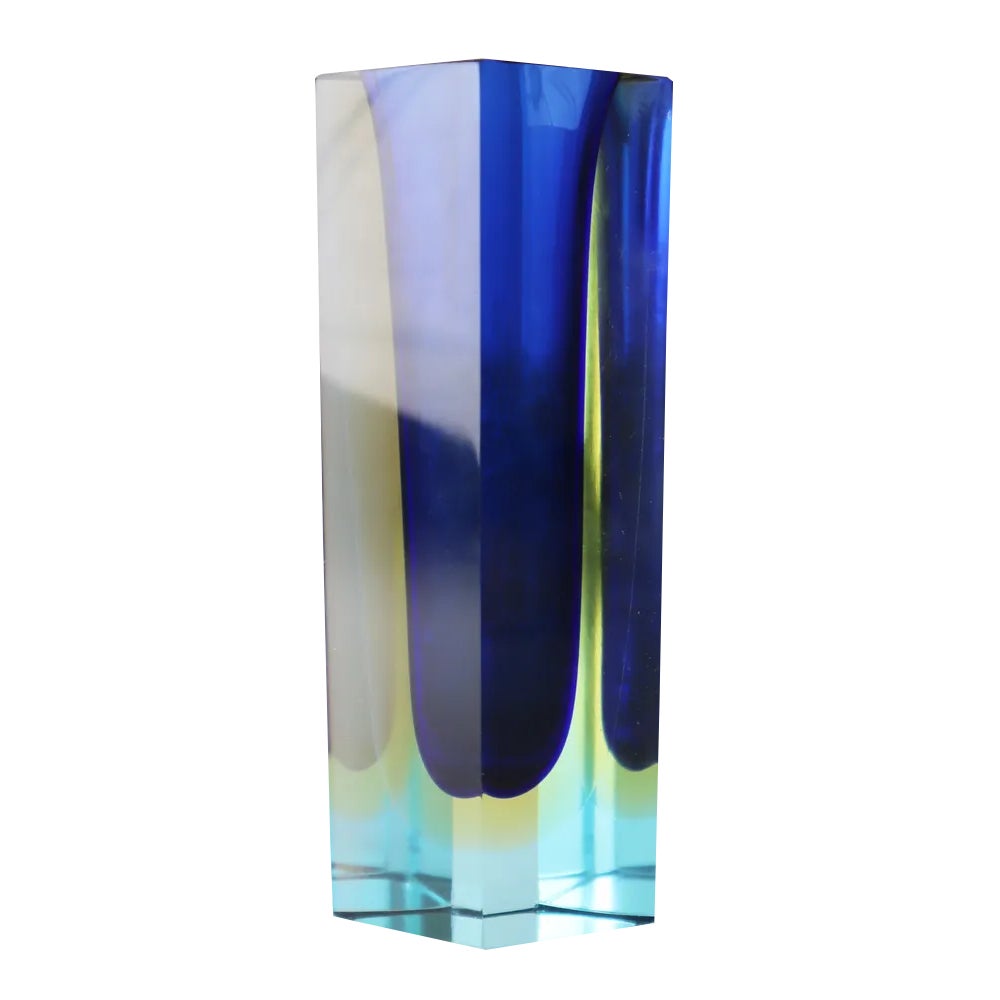 Blue Vase attributed to Flavio Poli for Seguso | Chairish