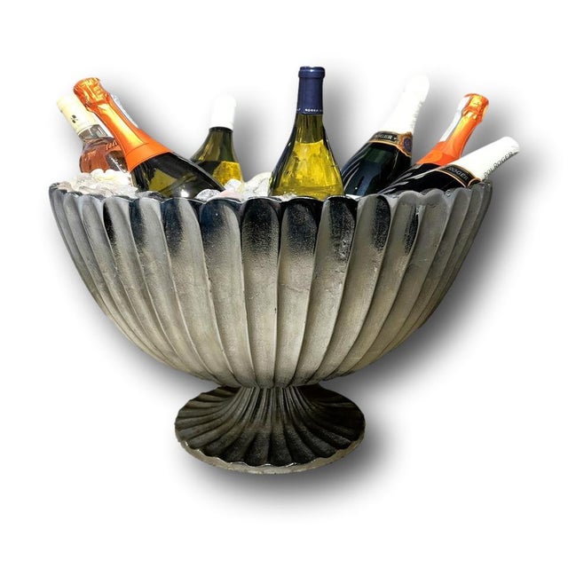 Large Hand-Cast Silver Aluminum Magnum Champagne and Wine Beverage ...