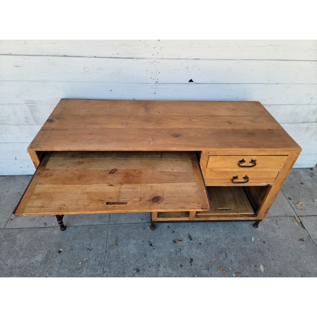 1970s Rustic Pine Computer Desk. | Chairish