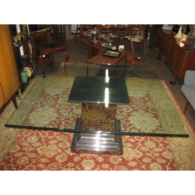 Brueton Stainless Steel Column Dining Table | Chairish