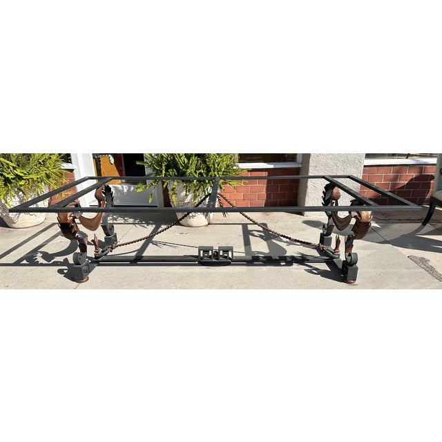 Huge Formations Furniture Wrought Iron & Gilt Metal 10’ Mahogany Dining ...
