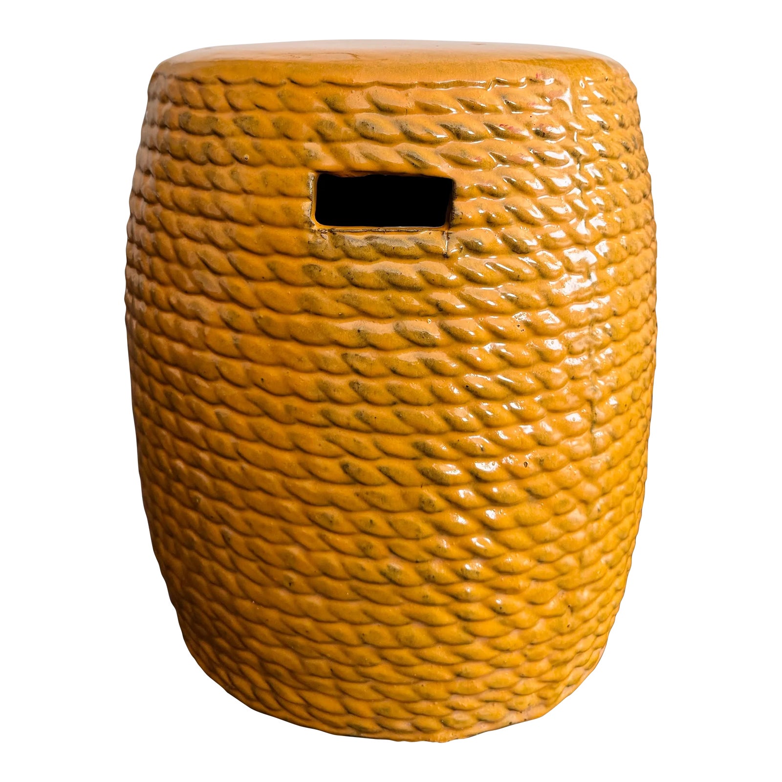 Orange Rope Detail Indoor/Outdoor Stoneware Adrian Stool by Made Goods ...