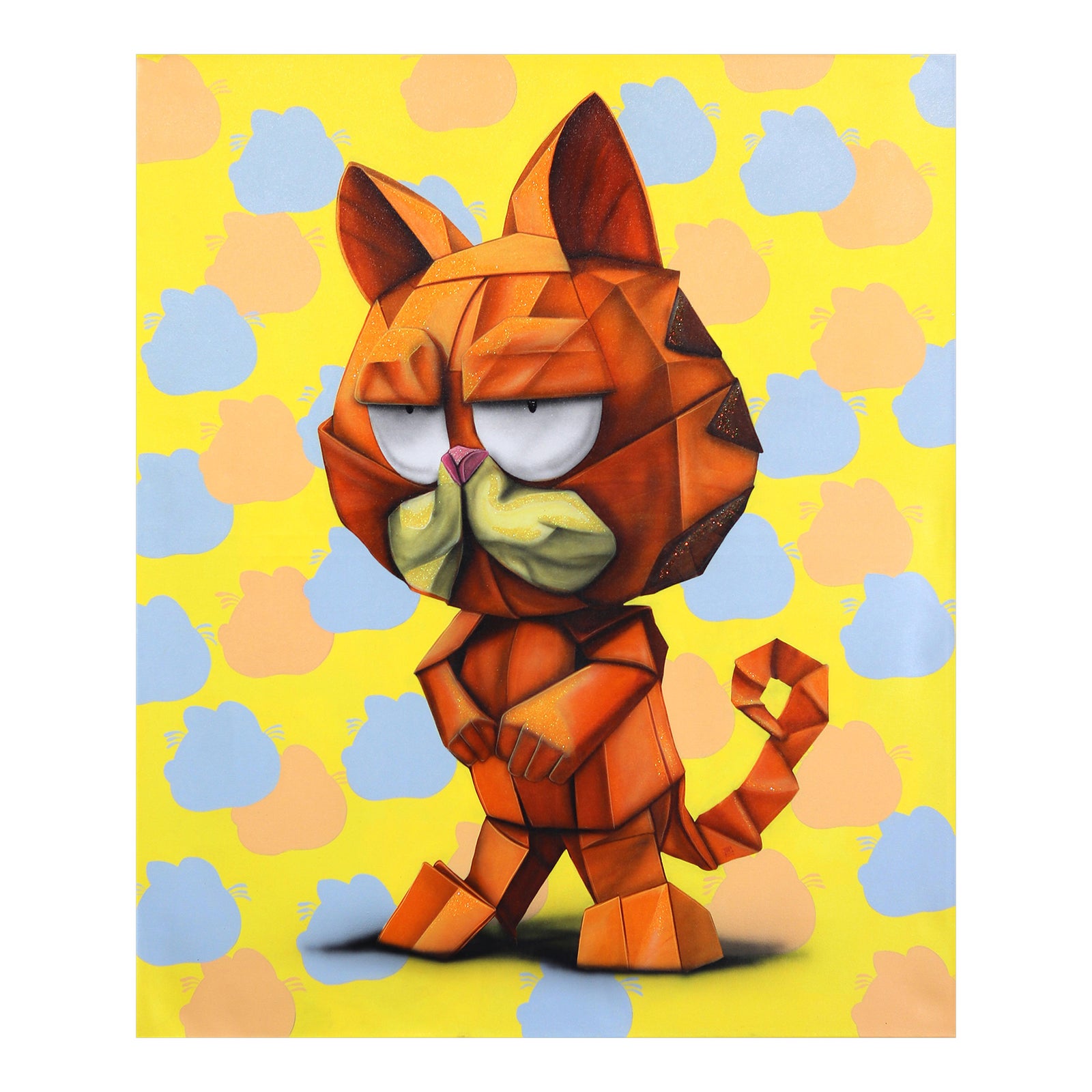 Garfield - Mixed Media Origami Inspired Painting Original Artwork by ...