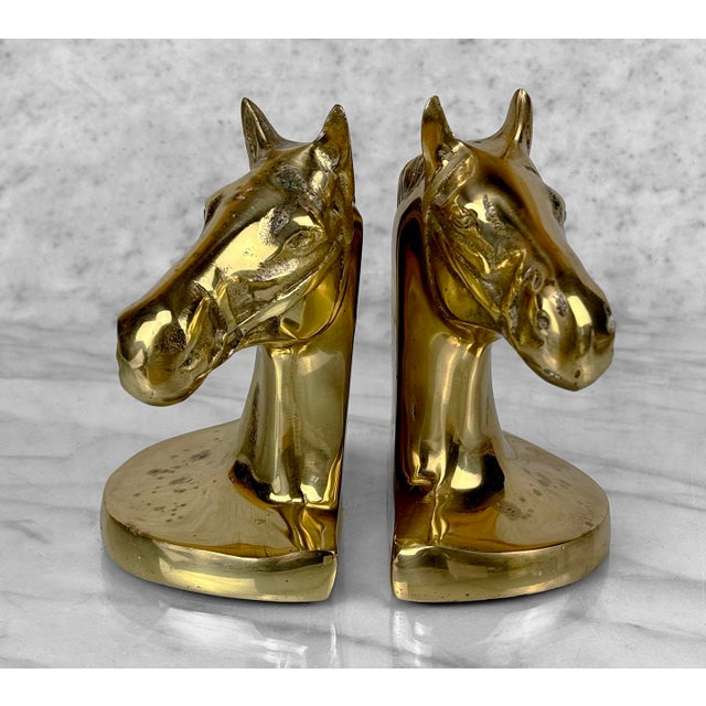 Vintage Traditional Brass Equestrian Show Horse Library Bookends - a ...