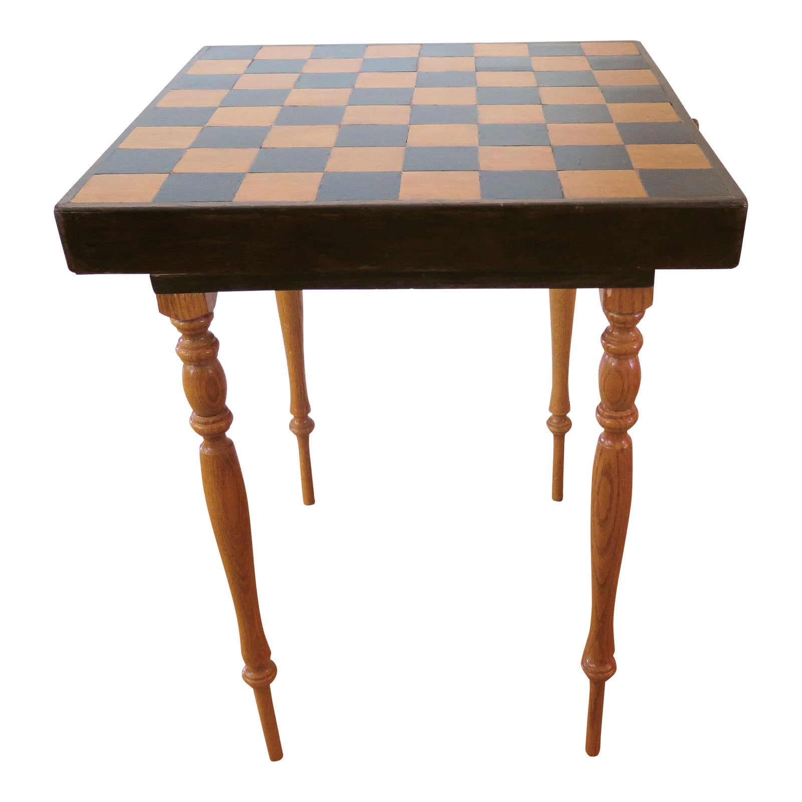 1940s Handcrafted Ash and Mahogany Wood Italian Chess Table With ...