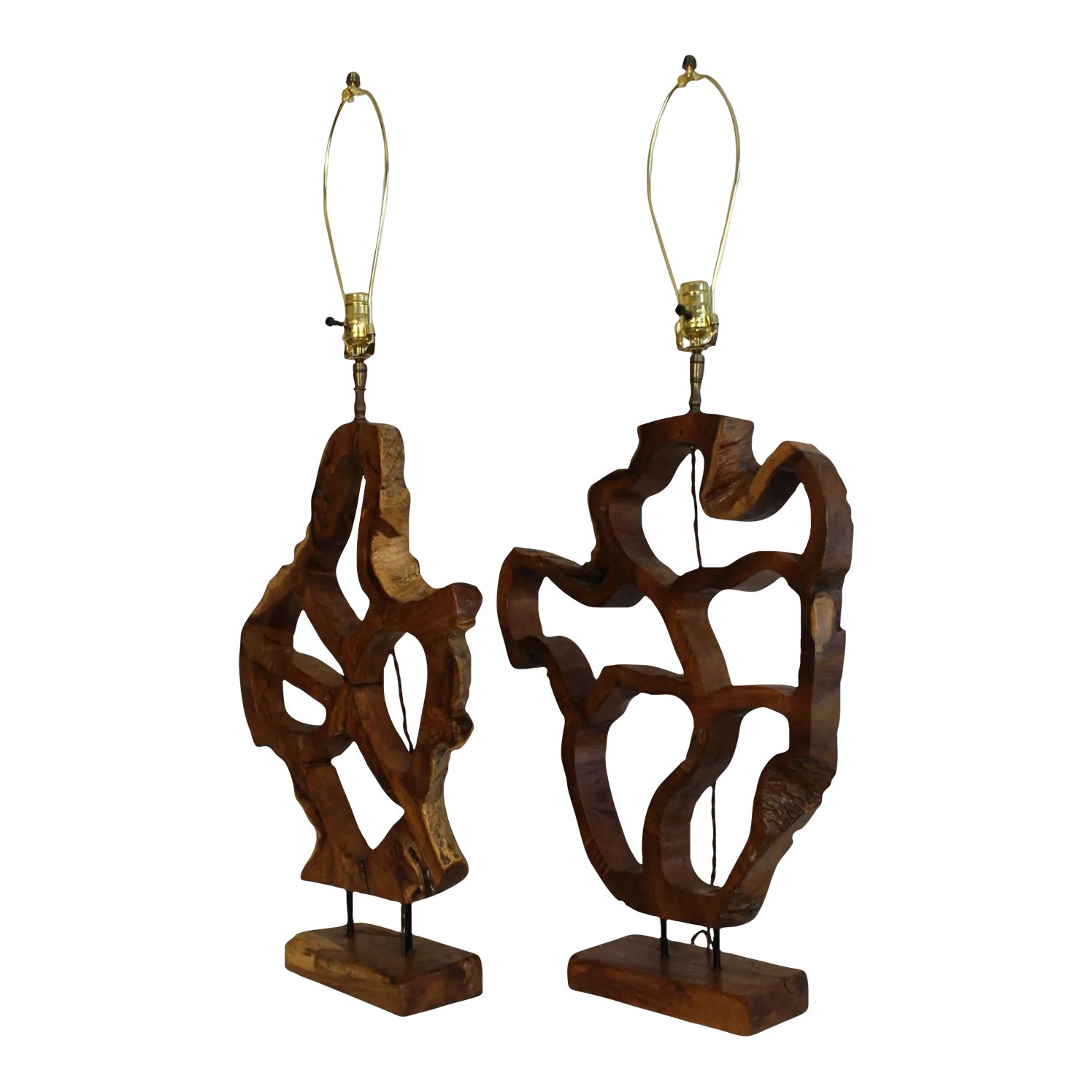 Mid 20th Century Free Form Sculptural Lamps - a Pair | Chairish