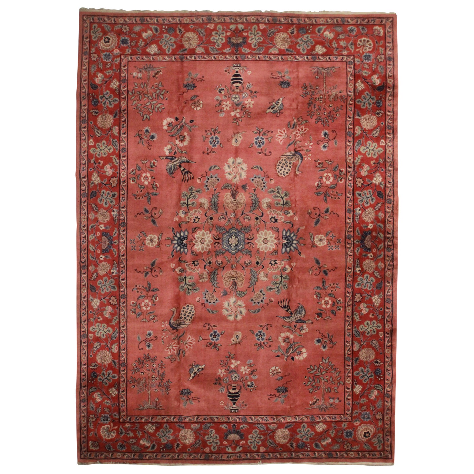 Vintage Hand Knotted Wool Turkish Sparta Rug - 10′5″ × 14′8″ | Chairish