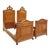 1800s Antique Maple, Italian Birdseye, Crest, Paneled Bedframes, Set of ...