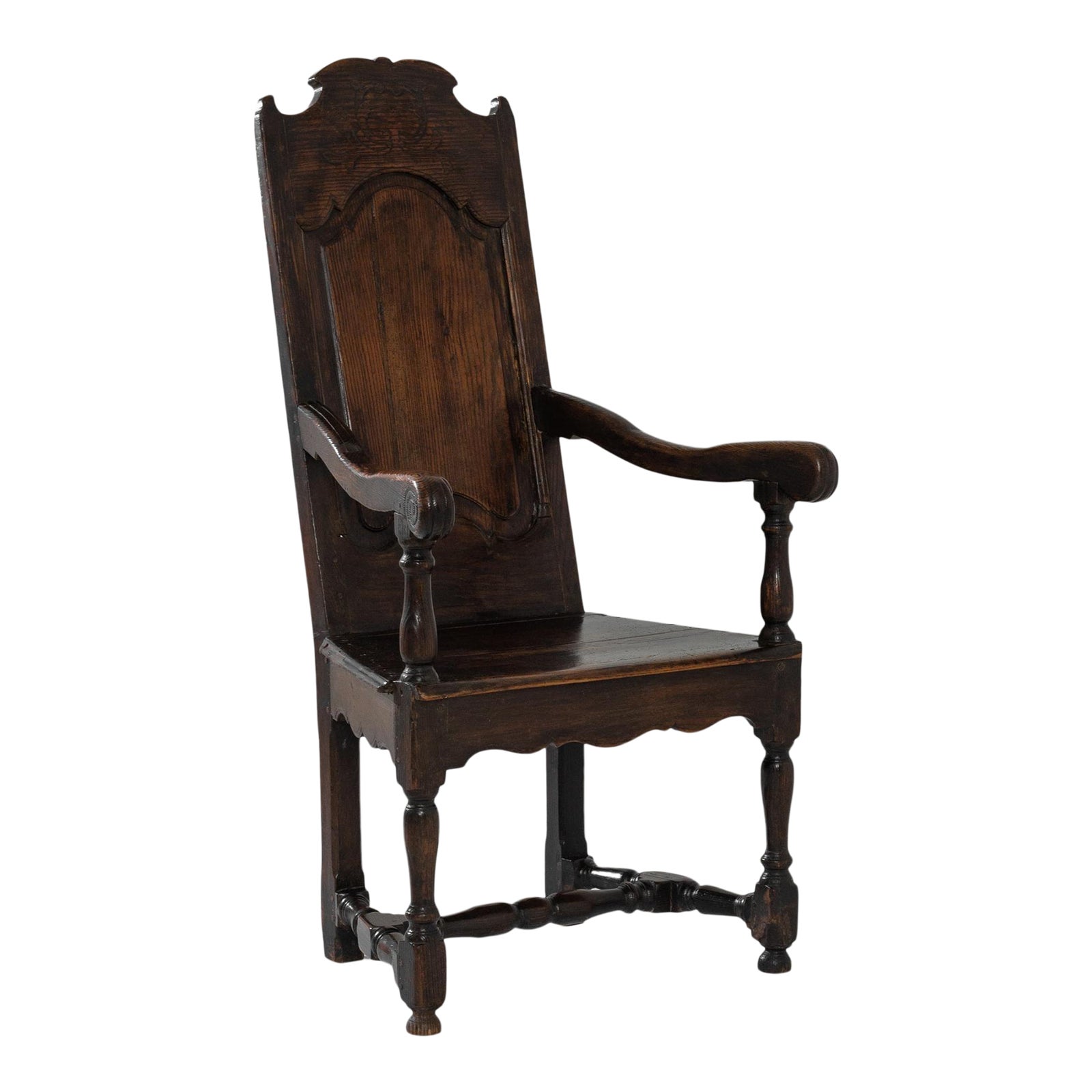 1800s British Armchair Armchair with Original Patina | Chairish