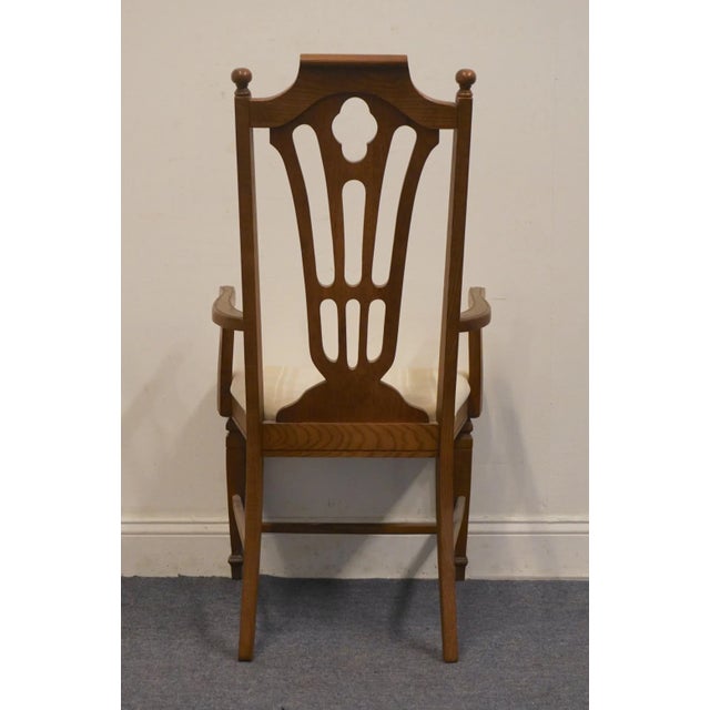 Bassett Furniture Walnut Italian Mediterranean Style Dining Arm Chair ...
