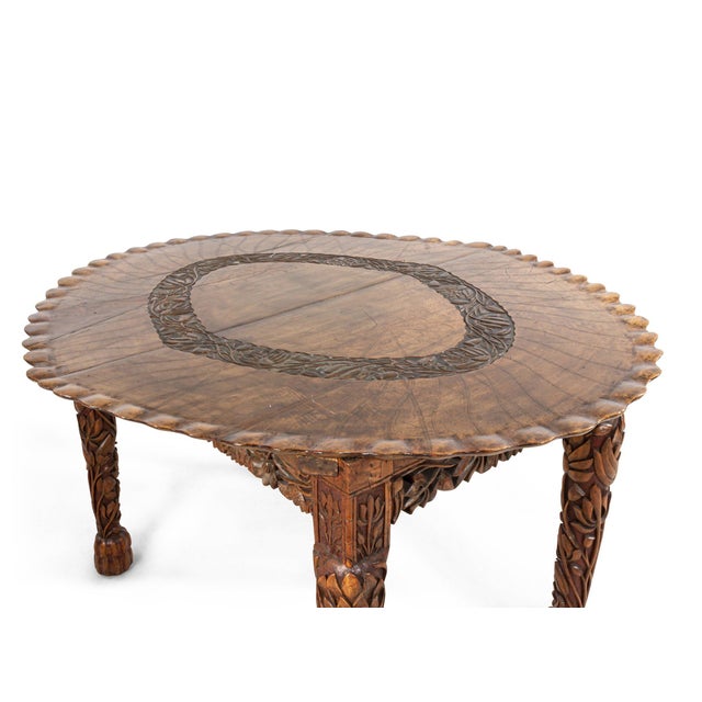 Asian Burmese Style Walnut Dining Table | Chairish