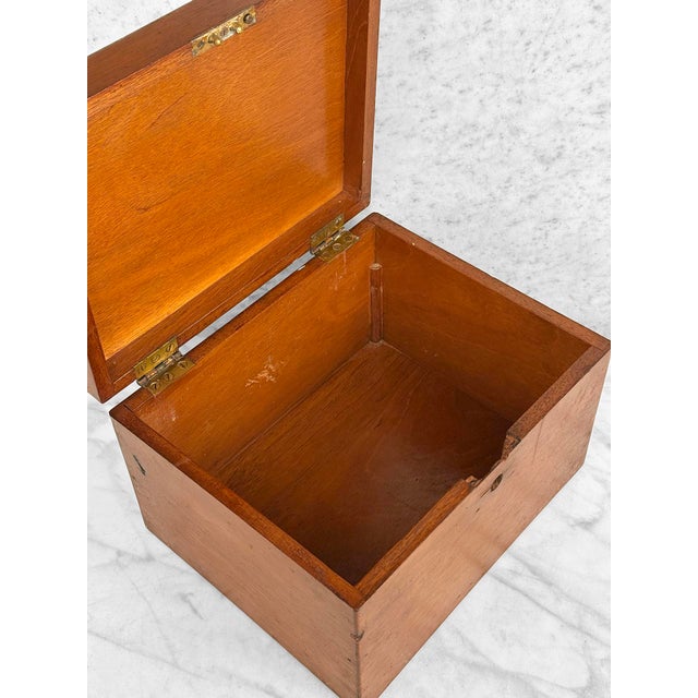 Antique Primitive Traditional Mahogany Storage Box | Chairish