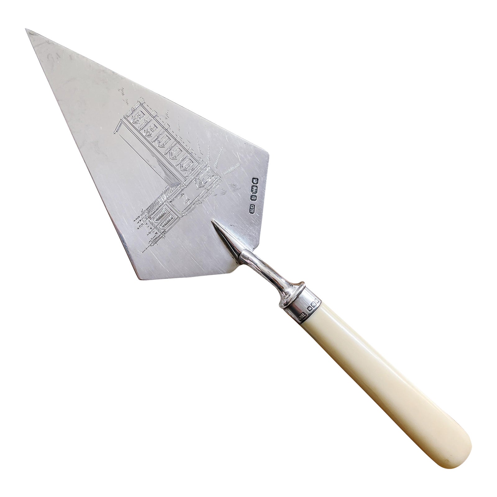 Antique English 1910 Sterling Silver Presentation Trowel | Chairish