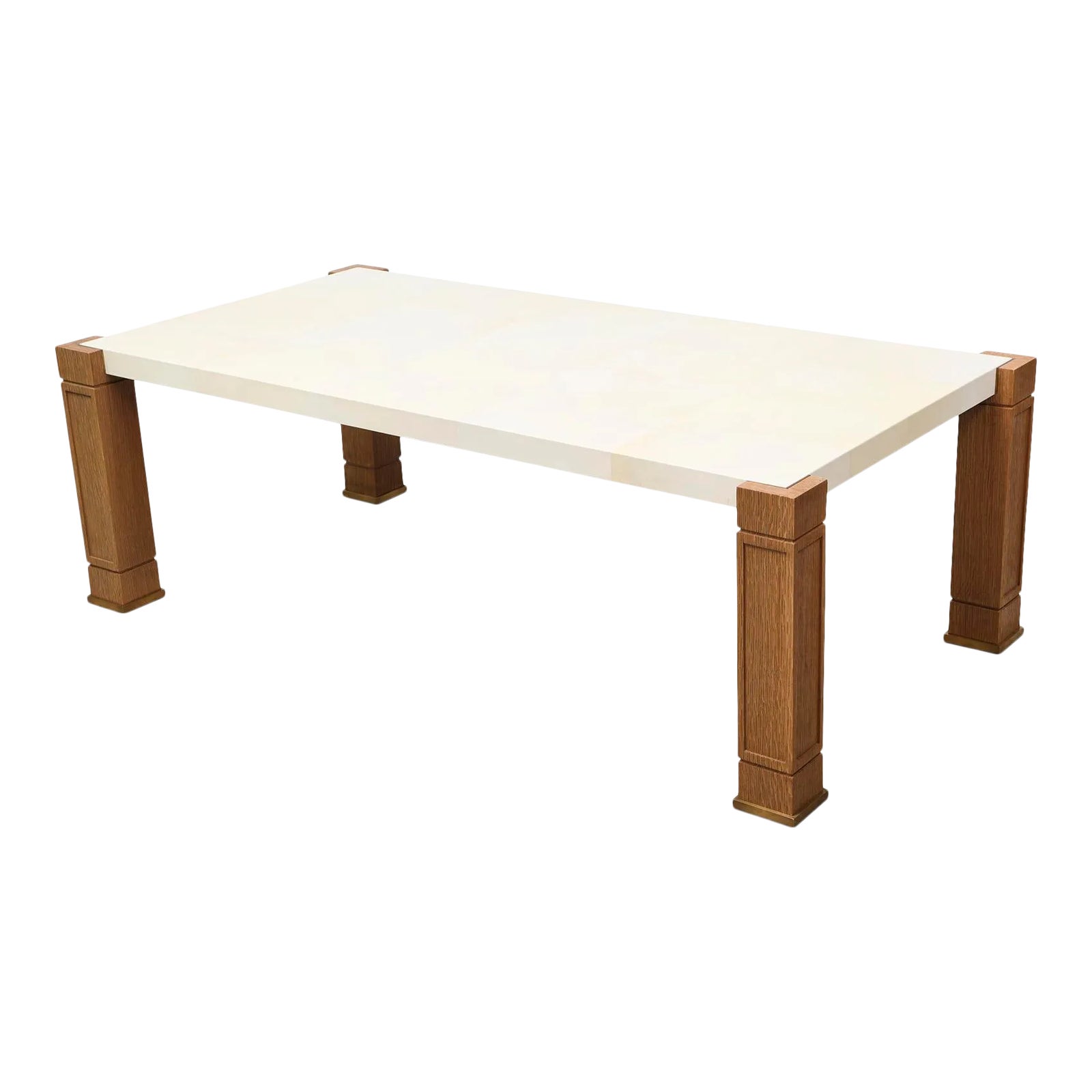 Bespoke Parchment and Cerused Oak Coffee Table | Chairish