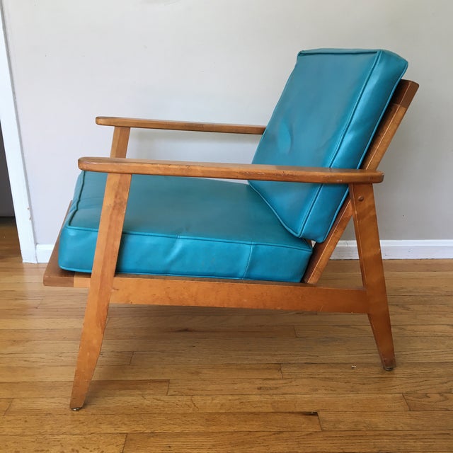 Mid Century Danish Modern of Gardner Turquoise Arm Chair | Chairish